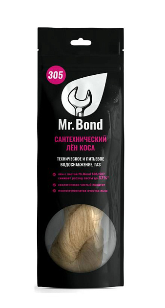Лён сантехнический коса, 100г Mr.Bond 305 - купить в интернет-магазине ...